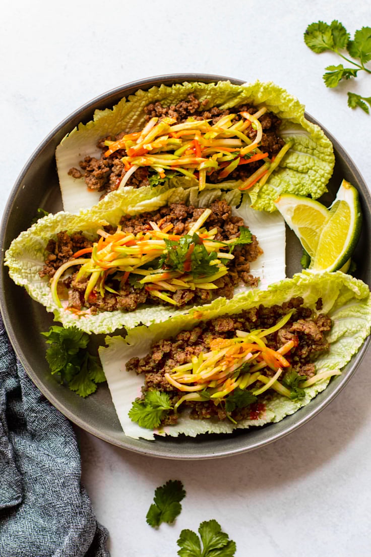 Asian Beef Cabbage Wraps - Lexi's Clean Kitchen