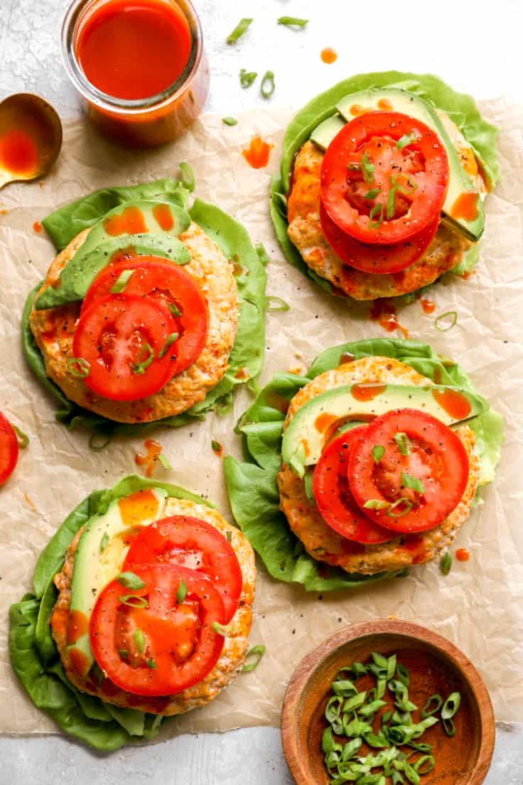 Buffalo Chicken Burgers Recipe - Lexi's Clean Kitchen - storytellingco