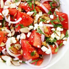 Watermelon Salad with Basil-Ginger Dressing - Lexi's Clean Kitchen