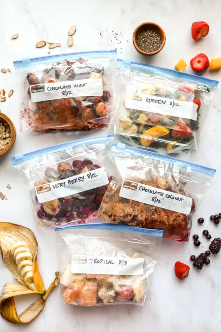 Frozen Smoothie Packs (5 Recipes, 30 Smoothie Bags) - Lexi's Clean Kitchen